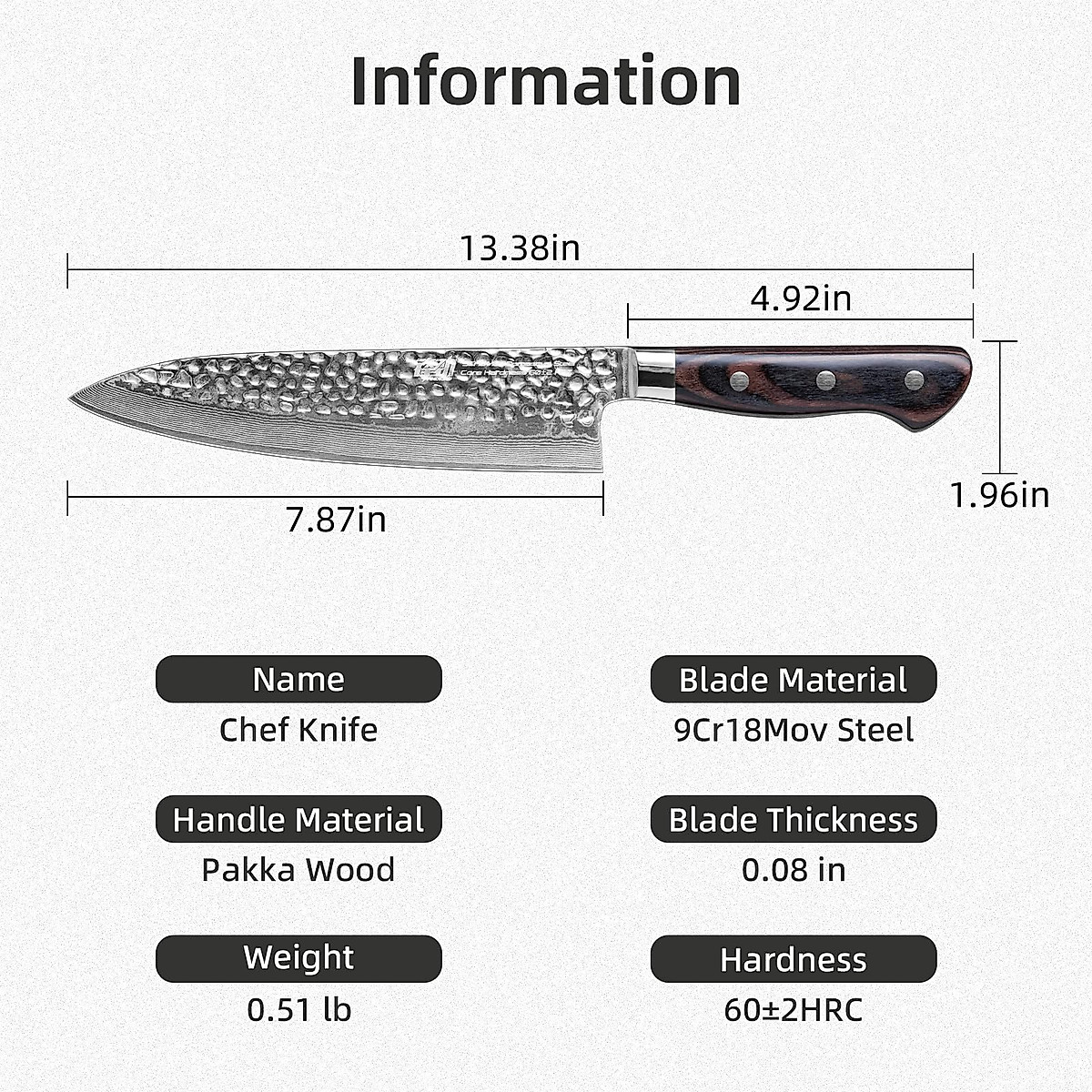 FINDKING 8 Inch Gyuto Chef Knife, Razor-Sharp Damascus Steel Edge Kitchen Knife, All-Purpose Japanese Cutting Companion, Professional-Grade Kitchen Essential (Raven Series)