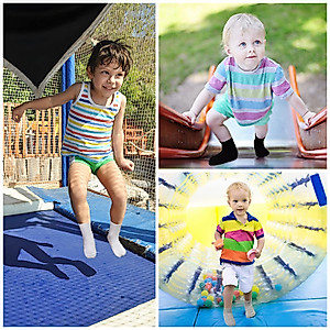 Tphon Toddler Kids Socks with Grippers for Boys Girls, Non Slip Grip Boys Socks 15 Pairs Half Cushion Ankle Crew Athletic Socks 3-5 Years