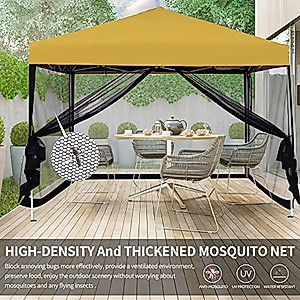 WenHaus Patio Mosquito Net for 10'x10' Gazebo Pop Up Canopy Tent Mesh Netting Screen Sidewall with Zipper for Outdoor Camping (Mosquito Netting Only, Black)