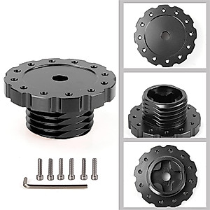 RASTP Aluminum Steering Wheel Adapter, Sim Racing Gaming Steering Wheel Adapter for Thrustmaster T300, T500, TS-PC, TS-XW (Black)