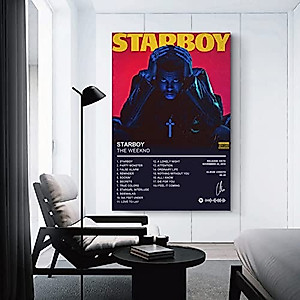 The Weeknd – Starboy Canvas Posters Wall Art Bedroom Office Room Decor Gift Unframe-style12x18inch(30x45cm)