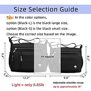 A bundling of cross-body shoulder bags and RFID card wallet for ladies(black-large)