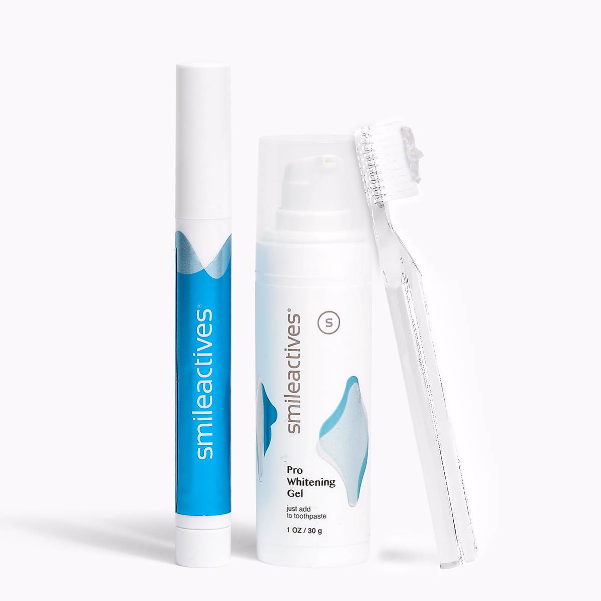 Smileactives Teeth Whitening Kit, Complete at Home Teeth Whitening Treatment, Travel Size Tooth Whitening, Stain Remover for White Teeth, Contains Clinical-Grade Hydrogen Peroxide, 30 Day Kit