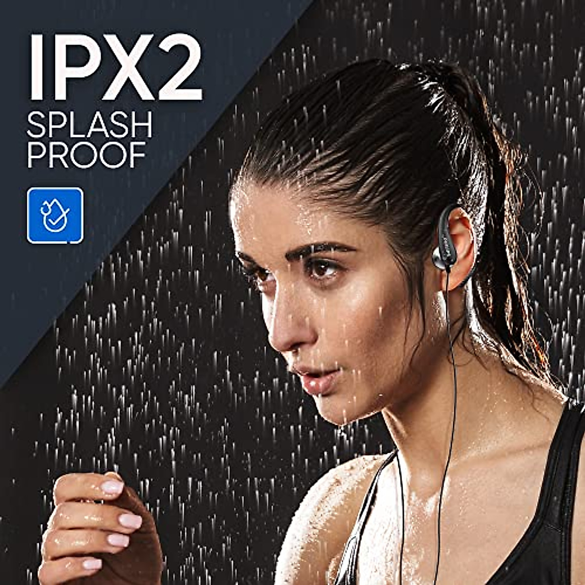 Philips Over The Ear Earbuds, Flexible Wrap Around Earbuds, Around Ear Headphones with Mic Behind The Ear Headphones, Perfect for Sports, Running, Exercise, Gym, Lightweight Earhook Sports Headphones