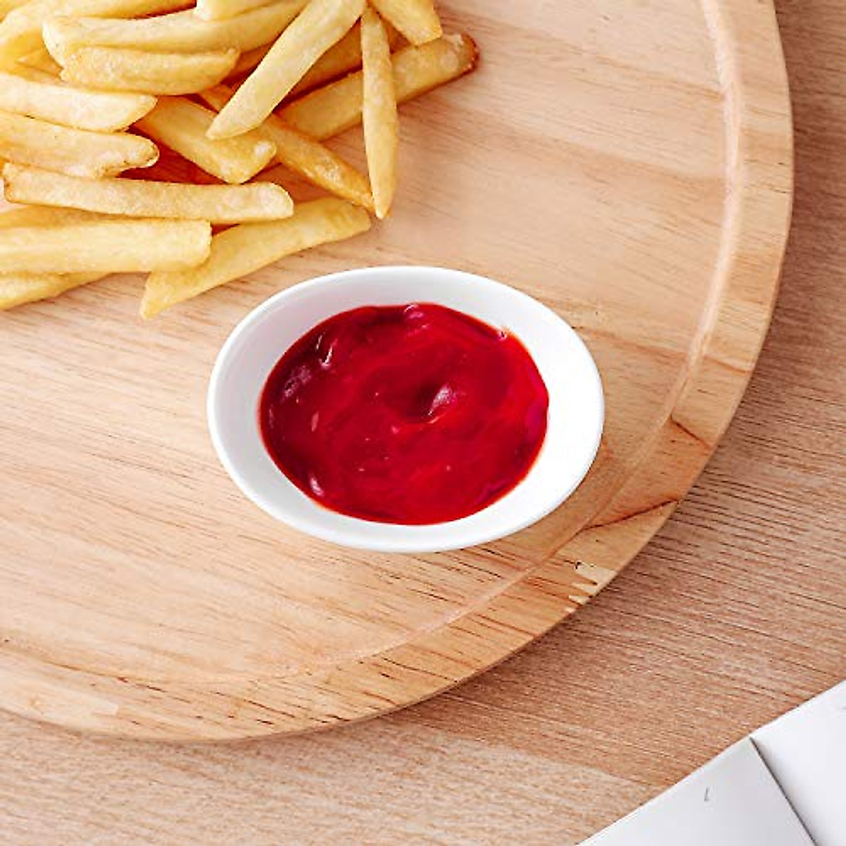 TAMAYKIM 2.5 oz White Porcelain Dipping Bowls Set of 10, Sauce Bowls/Dishes for Soy Sauce, Ketchup, BBQ Sauce or Seasoning