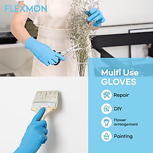 FLEXMON Nitrile Exam Gloves,1000 Count, Single Use, 4.2 Mil Heavy, Sterile, Protective, Disposable, Latex Free (100, Extra Large)