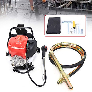 1.4HP Concrete Vibrator 38.7CC Single Cylinder Backpack Vibrator Portable Insertion Vibrator Air Bubbles Level Remover Construction Tool for Construction Sites