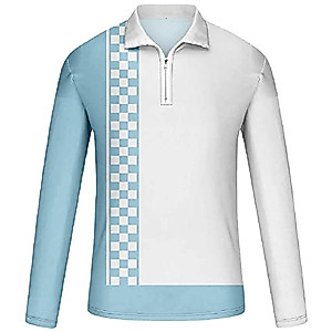 Oversized Mens Tshirts Tshirts Shirts for Men V Neck Polo Striped Quarter Zip Pullover Sweater Stylish Casual Work Half Zip Collar Shirt Short Sleeve Summer Spring White M