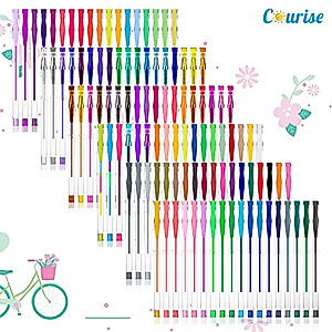 Courise 108 Unique Colors Gel Pens Gel Pen Set For Adult Coloring Books Drawing Painting Writing Doodling