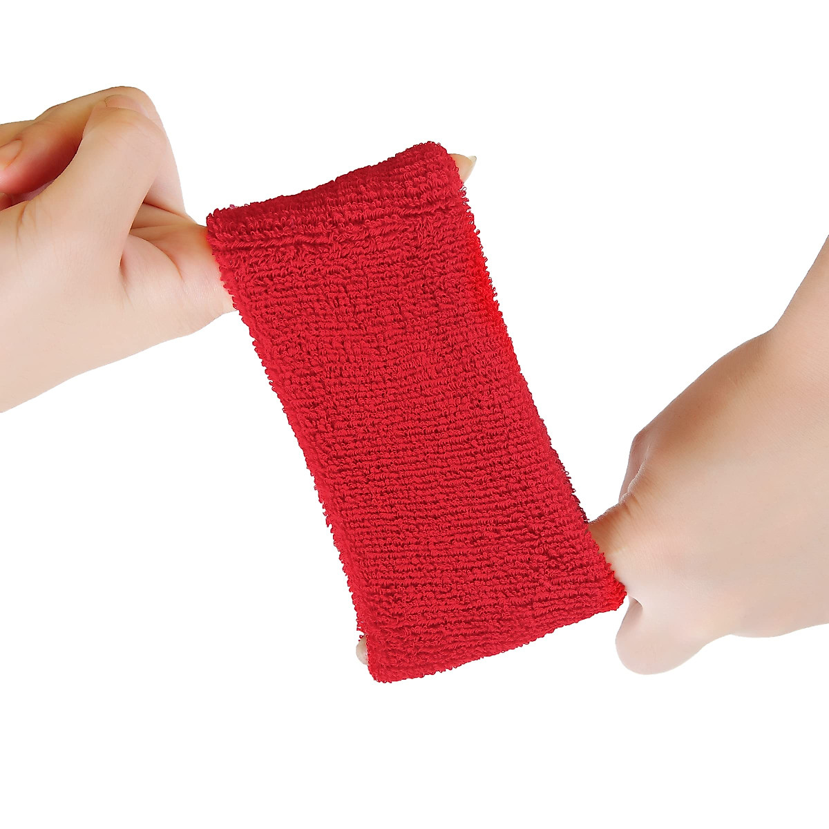 Sweatbands (Headband/Wristband Set) for Working Out,80's costume party (Red, OneSize)