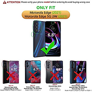 for Motorola Edge 2021 | Edge 5G UW Cover Case: Built in Screen Protector Full Body Protection Hard Front Bumper & Soft Silicone Back Cover Slim Rugged Shockproof Protective Phone Case (Purple)