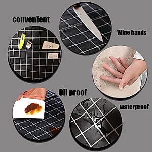 Geounzay Aprons for Men, Cooking Kitchen Aprons, Waterproof Oil-Proof Erasable Hand Adjustable Bib Cooking Aprons with Pockets for Women Men Dishwashing Baking Grill Restaurant Durable Black (Small)