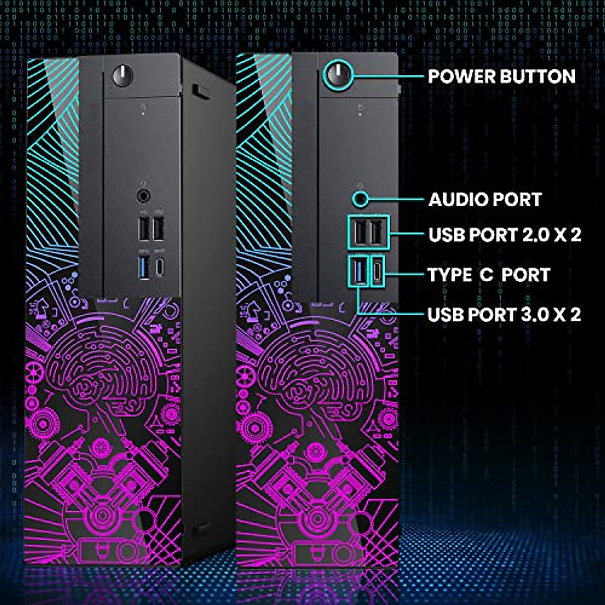 Lumos 8 Gaming Desktop PC, Intel Core i5 7th Gen, AMD RX 6400 4GB DDR6, 8GB RAM, 256GB SSD + 1TB HDD 27 Inch 165hz Gaming Monitor, PCI-E Bluetooth | Wi-Fi, RGB Kit, Win 10 Pro (Renewed)