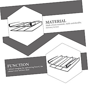 BESTonZON Stainless Steel Hanging Chopping Board Rack, Black, 20 in