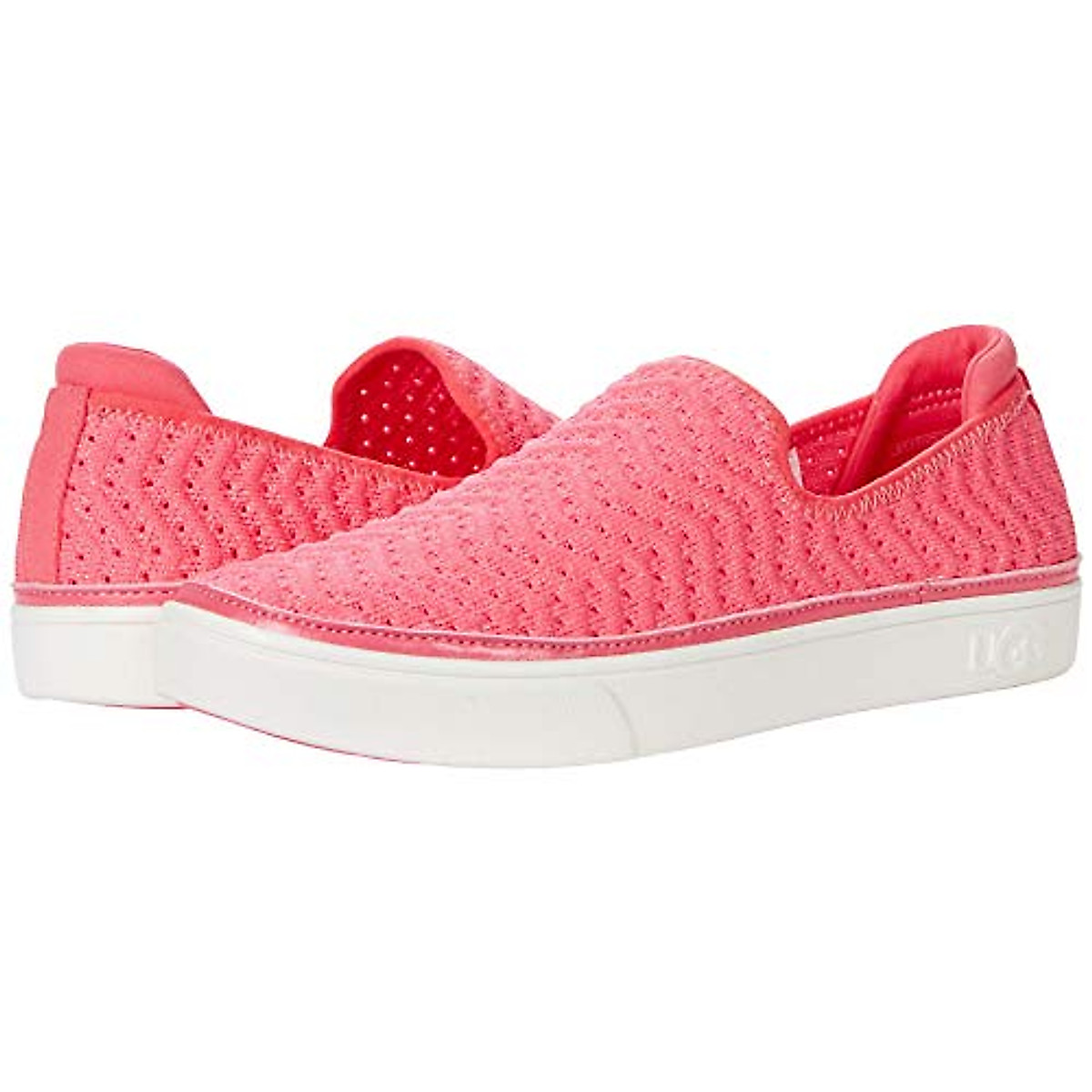 UGG K CAPLAN Slip-ON Sneaker, STRAWBERRY METALLIC KNIT, 2 US Unisex Little Kid