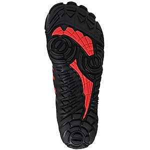 WHITIN Men's Trail Running Shoes Minimalist Barefoot Wide Width Toe Box Gym Workout Fitness Low Zero Drop Parkour Road Sport Beach Black Red Size 12