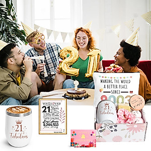 21st Birthday Gifts for Her, 21st Birthday Gifts for Women, Happy 21 Year Old Gifts for Her, 21st Birthday Baskets for Daughter Sister Friend, Gifts for 21st Birthday Female Born in 2003, 21 Fabulous