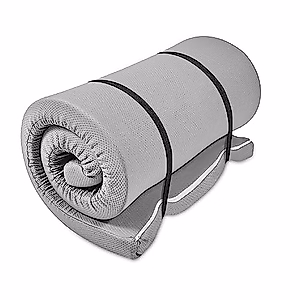 Foamma 3" x 26" x 63" Memory Foam Roll-Up Camping Mattress, CertiPUR-US Certified Foam, Quilted Soft Cover, Made in USA, Portable and Comfortable