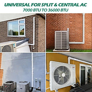 TAKTOPEAK 4" 14.5 Ft Mini Split Line Set Cover, Decorative PVC Line Cover for Mini Split Air Conditioner and Central AC