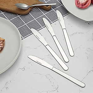Funnydin 24 Pieces Dinner Knives Set, 8.1" Inches Table Knives Set, Durable Butter Knife, Food Grade Stainless Steel Dinner Knife, Cost-effective Knives Silverware - Mirror Polished, Dishwasher Safe