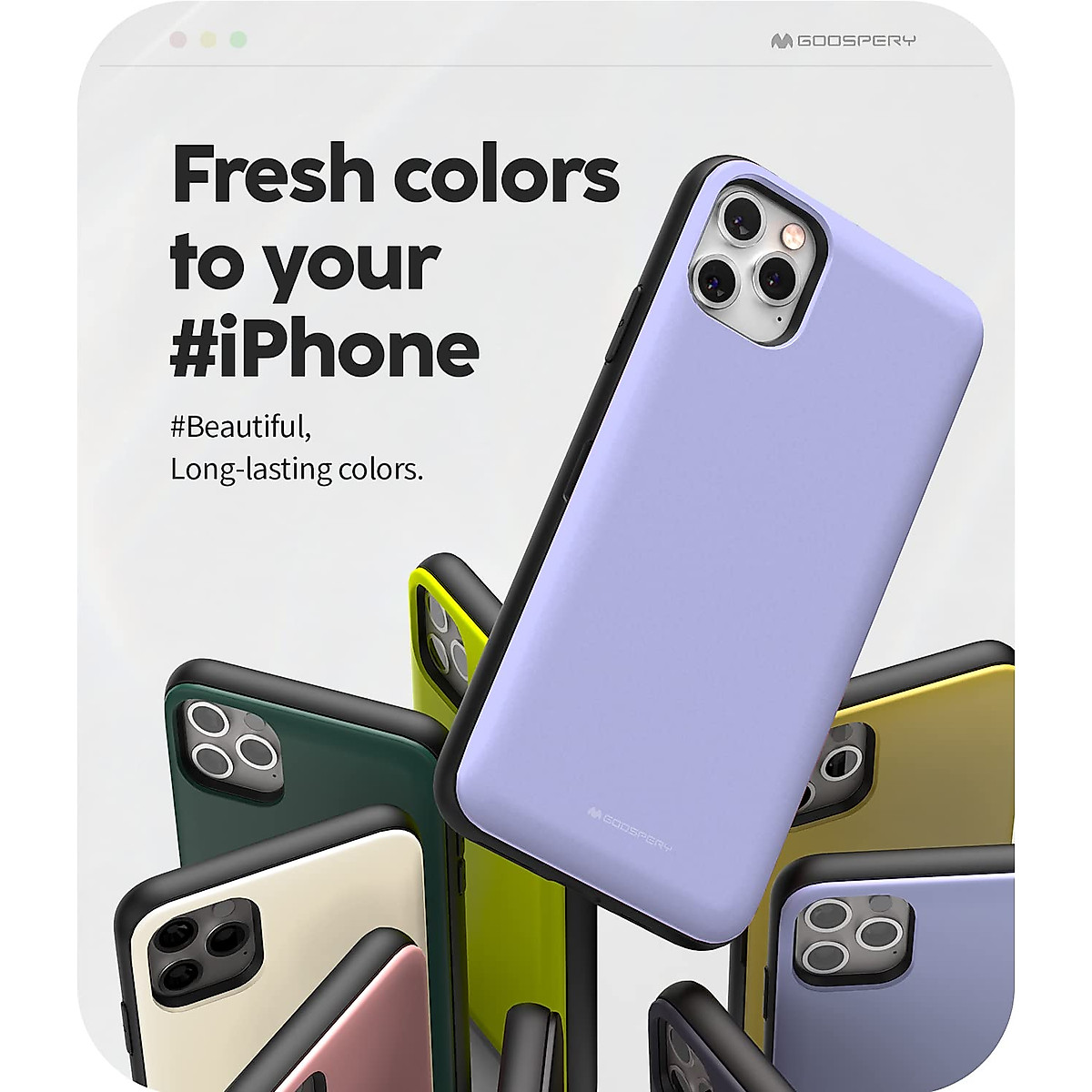 GOOSPERY iPhone 11 Pro Max Wallet Case with Card Holder, Easy Magnetic Door Closure Protective Dual Layer Bumper Sturdy Phone Back Cover (Lilac Purple)