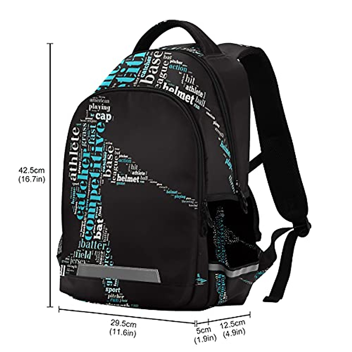 Glaphy Baseball Backpack Laptop School Bag Lightweight Daypack Bookbags for Men Women Teens Kids