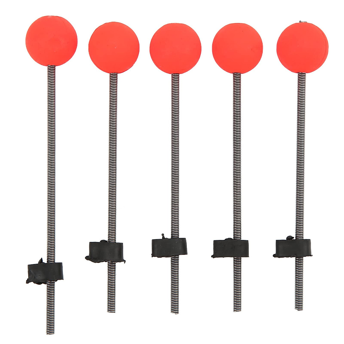 Red Ball Spring Rod Tip, 5PCS Ice Fishing Pole Spring Ball Tip High Strength Outdoor Durable for Reservoir Fishing(L)