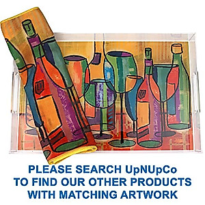 UpNUpCo Clear Tray Trays for Coffee Table Coffee Tray Decorative Tray Plastic Tray Acrylic Trays for Organizing Acrylic Serving Tray Rectangular Tray for Ottoman Tray Clear Table 12"x18.1"x2.2" 4mm