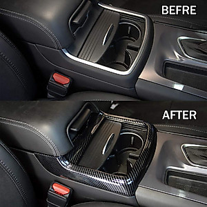 Red Carbon Fiber Cup Holder Cover Trim Decor Sticker for Dodge Charger 2015-2021/ Chrysler 300 2015-2021