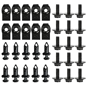 Zlirfy 35PCS Engine Under Cover Splash Shield Guard Body Bolts Screws,Bumper Fender Liner Push Retainer Fastener Rivet Clips,Bumper Clips Extruded U-Nuts Kit,Replacement for G35 G37 FX35 FX45
