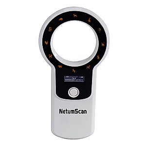 NetumScan Upgraded Pet Microchip Reader, 1024 Data Storage Portable Pet Chip Scanner Rechargeable Animal ID Tag Scanner with Stable OLED Display for ISO 11784/11785,FDX-B and ID64 RFID EMID