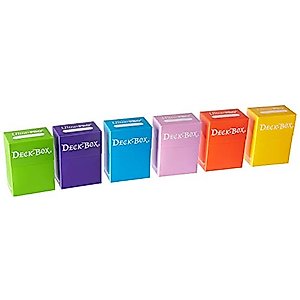 Ultra Pro Deck Box, Set of 6 (Orange, Purple, Light Blue, Pink, Yellow, Light Green)