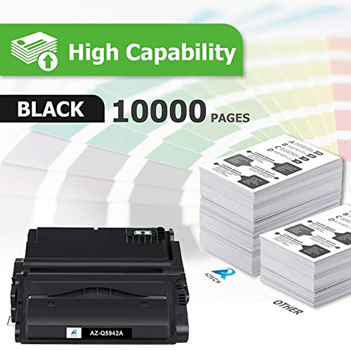Aztech Compatible Q5942A Toner Cartridge Replacement for HP 42A Q5942A 42X Q5942X Q1338A for HP 4250 4200 4350 4300 4250N 4240 4350N 4250TN 4250DTN 4350DTN 4350TN Printer (Black, 1-Pack)