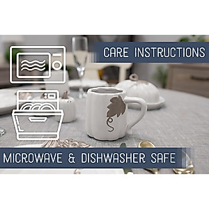 Nat & Jules Pumpkin Shaped 12 ounce Ceramic Coffee Mugs: Perfect for Halloween, Thanksgiving and Fall Kitchen & Home Collections - Set of 2, White