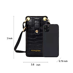 Cecety TM Cell Phone Purse Small Crossbody Bag Wallet Case for iPhone 13 12 11 Pro Max/Samsung Galaxy S20 S21 FE S22 A53 A52 (Black)