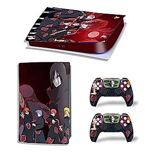 PS5 Console and DualSense Controller Skin Vinyl Sticker Decal Cover, Suitable for Playstation 5 Digital Edition Console and Controller, Durable, Scratch-Resistant, Disk Version (NAR uto[4167])