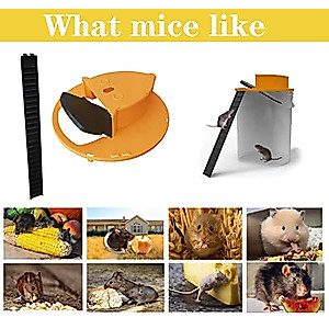 ZGANGZ 2Packs Mouse Trap Bucket Lid Mouse Traps for House Indoor Rat Trap Rat Traps Flip and Slide Bucket Mouse Trap Outdoor Humane Mouse Trap Updated Version Auto Reset Pest Control Traps, Yellow
