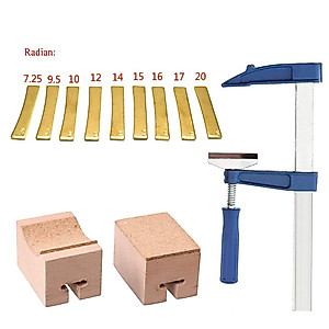 Jiayouy Guitar Bass Fingerboard Fret Press Insert Tool + 9Pcs Radian Fret Press Caul Inserts with 2pcs Wooden Soundhole Cauls, Hex Wrench