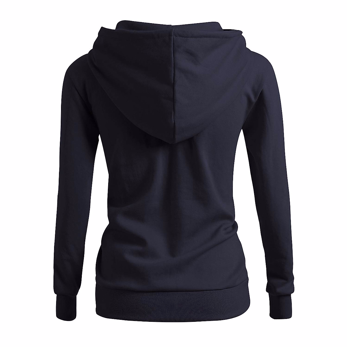 CLOVERY Women's Casual Basic Long Sleeve Zipup Hoodie NAVY US M/Tag M