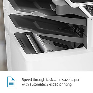 HP LaserJet Enterprise Flow MFP M635z Monochrome All-in-One Printer with built-in Ethernet, 2-sided printing, high-capacity input feeder, wheeled stand & 3-bin stapler/stacker (7PS99A)