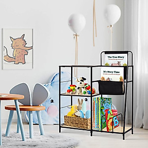 fusehome Record Player Stand, Turntable Stand Holds Up to 200 Albums with 3 Storage Shelves, Vinyl Records Cabinet Display Rack, Magazine Holder Record Player Table for Living Room, Bedroom, Office