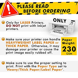 Koala Printable Clear Sticker Paper - ONLY for Laser Printer - 8.5x11 Inch 20 Sheets Full Sheet 100% Transparent Label Paper for DIY Personalized Decals, Labels