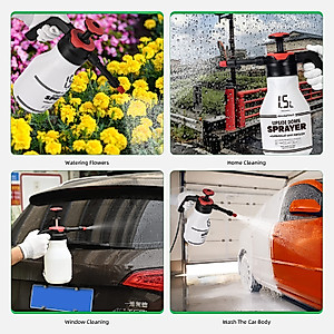 FOSHIO 0.4 Gallon Garden Pump Sprayer, 1.5L Portable Hand Pump Pressure Water Spray Bottles with Adjustable Nozzle Trigger Lock Sprayer for Home, Lawn and Car Detailing