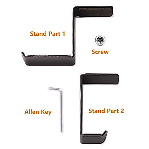 N / A Headphone Stand Headset Hanger Hook Mount Bracket, Adjustable Desk Gaming Headphone Holder, PC Gaming Headset Display, Universal Mic Cable Keys Clamp Hook Compatible with Tables, Book Shelfs