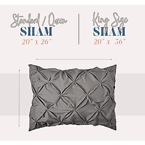 Elegant Comfort 2-Pack Sham Set Pinch Pleat Design, 1500 Premium Hotel Quality Microfiber, Stylish Design-Easy Care, Wrinkle and Stain Resistant, 2-Piece Sham Set, Pleated Standard/Queen, White