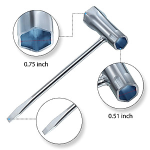 3 Pack Chainsaw Wrench Scrench Tool Replacement, 13 by 19 mm Chainsaw Wrench Scrench T Wrench Spanner Tool Remover for Saws Chains Nuts Combination Screwdriver and Wrench Mix Multi Tool