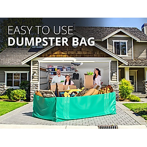Skywin Dumpster Bag, Reusable Yard Waste Bags, Foldable Yard Waste Container, Trash Bag for Trash Management, Multiple Times Use During Renovations, Can Hold Up to 3,500 lbs