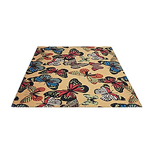 Nourison Home & Garden Indoor/Outdoor Yellow 5'3" x 7'5" Area-Rug, Easy washing, Non Shedding, Bed Room, Living Room, Dining Room, Kitchen (5x7)