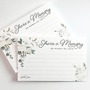 CARDAMONOLY Share a Memory Card for Celebration of Life - Minimalist Well Wishes Card - 6 x 4 - Set of 50 - Weddings, Anniversaries, Memorials, Funerals, Birthdays, Graduation