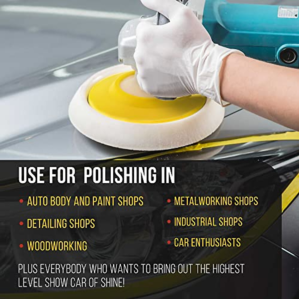 Dura-Gold Pro Series 6" Super Flex Flexible Edge Polishing Buffing Hook and Loop Backing Pad, 5/8" - 11 Threads - Rotary Polisher Buffer Backup Pad, Attach Foam Wool Buff Pads Automotive Car Detailing